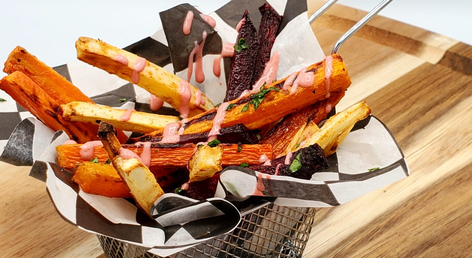 Roasted Root Fries with Raspberry Drizzle – School Nutrition Association