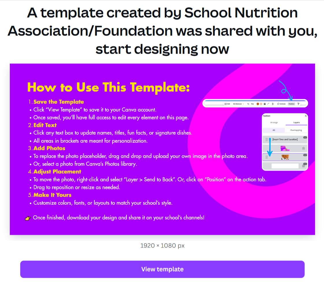 Made With School Lunch Digital Signage Template-Customizable in Canva ...
