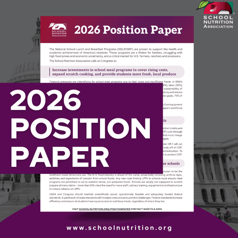2026 Position Paper – School Nutrition Association